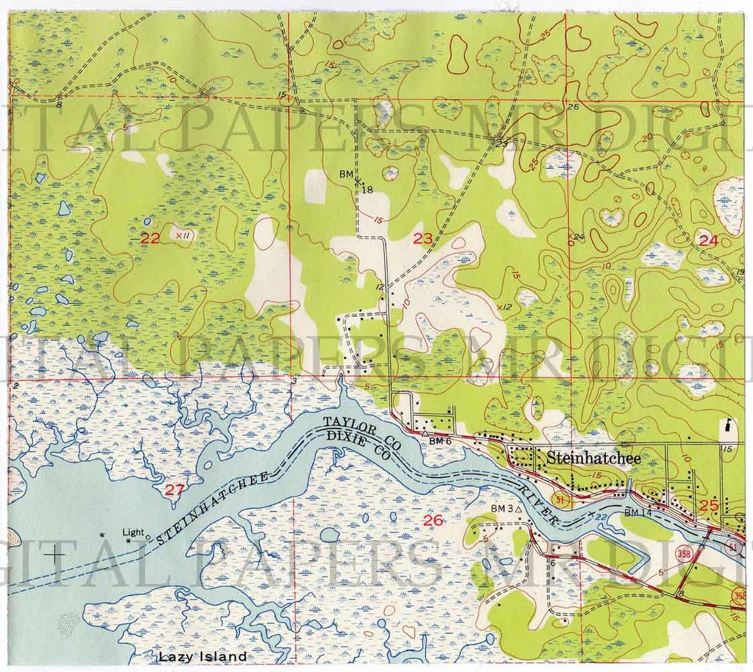 Vintage Map / Antique U.S. Map / Topo Map / Map Print / Digital Instant ...