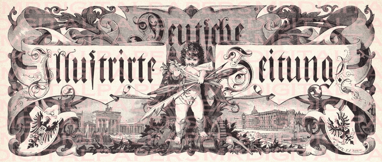 German Magazine Illustration 8 X 18.67. Victorian Digital Paper ...