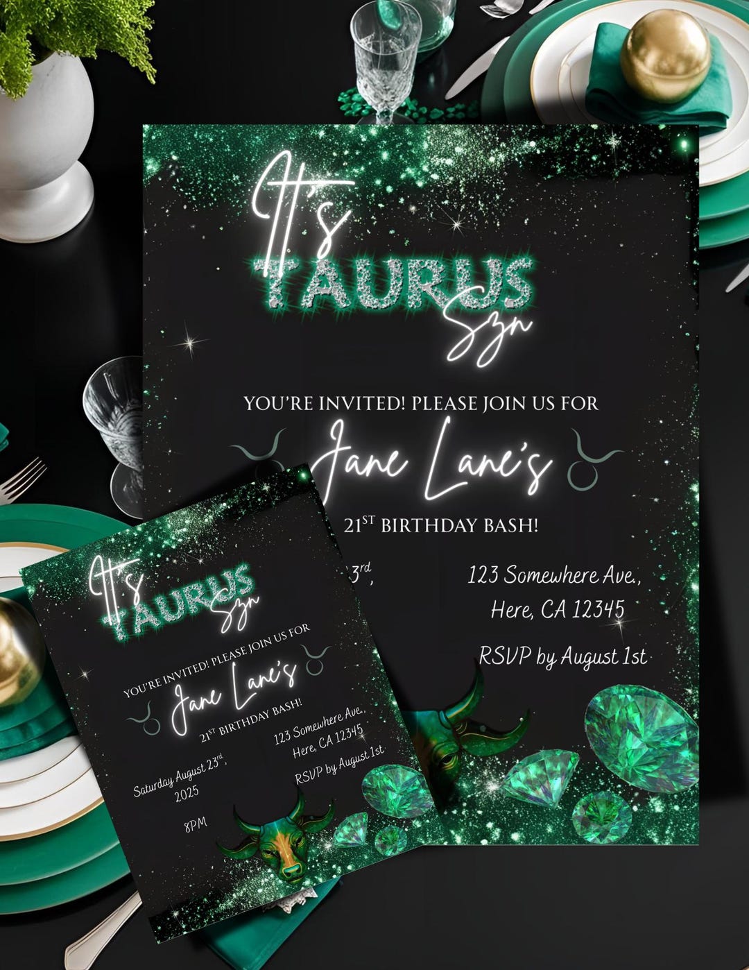 Digital Taurus Season Party Invitation. Taurus Szn Party Invite ...