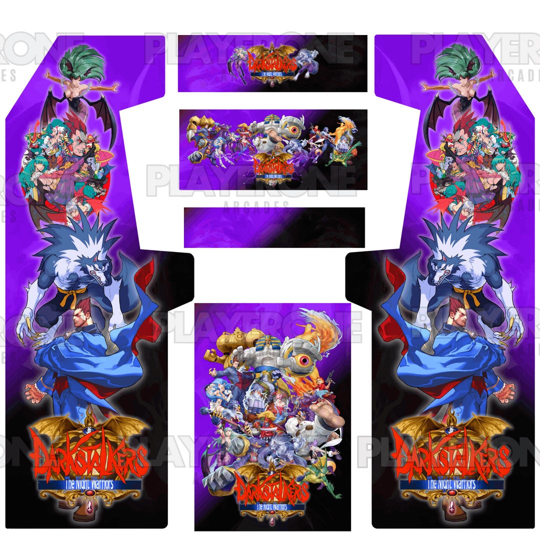 Darkstalkers Arcade Vinyl Sticker – Custom Retro Cabinet Design ...