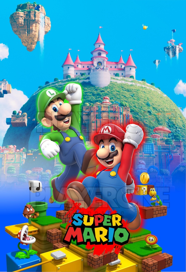 Super Mario Custom Arcade Vinyl Sticker Designs PDF - Printable Artwork ...