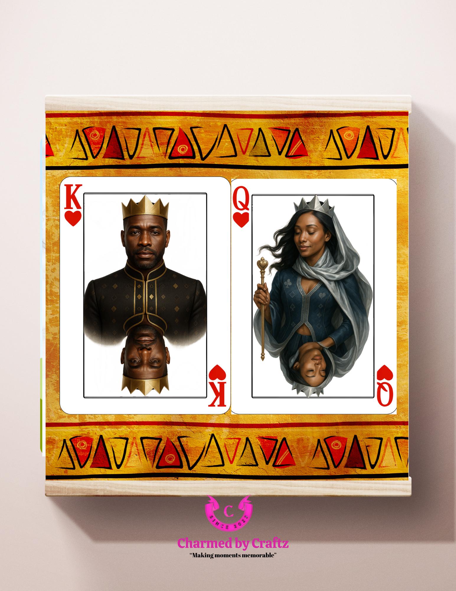 Afrocentric King & Queen Playing Card Art – Elegant Black Royalty Theme ...