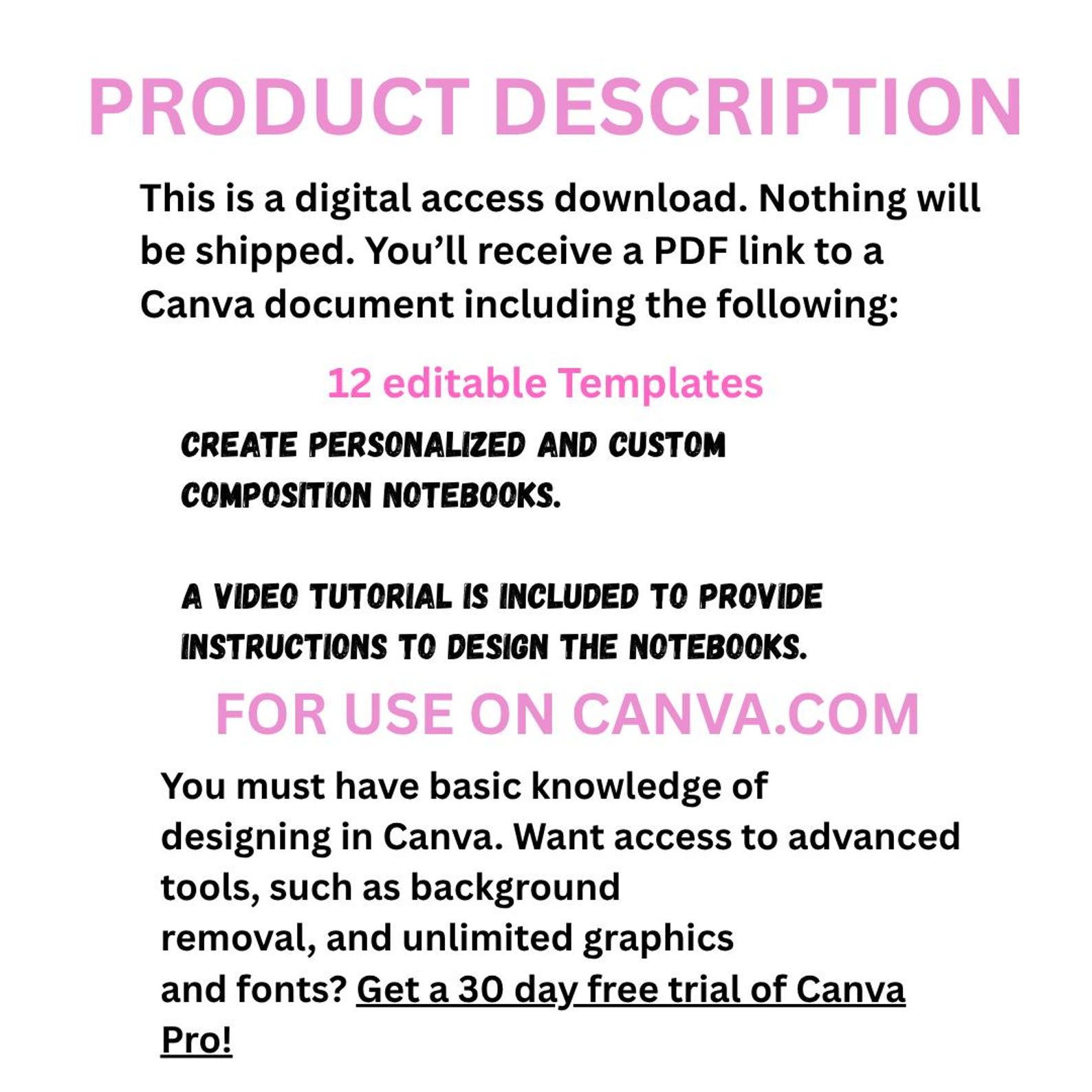 6 Editable Back to School Composition Notebook Template | Mockup ...