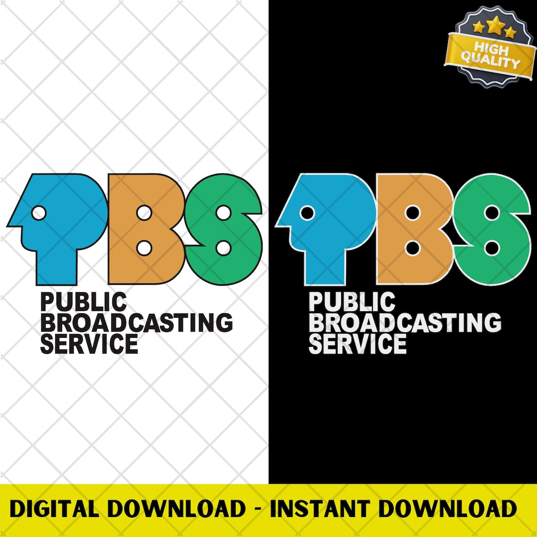 PBS Retro Logo Public Broadcast PNG Digital Download - Etsy