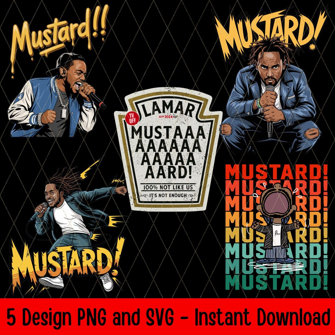 5 Design Kendrick Mustard Lamar PNG SVG, GNX, Tv off Lyrics T-shirt ...