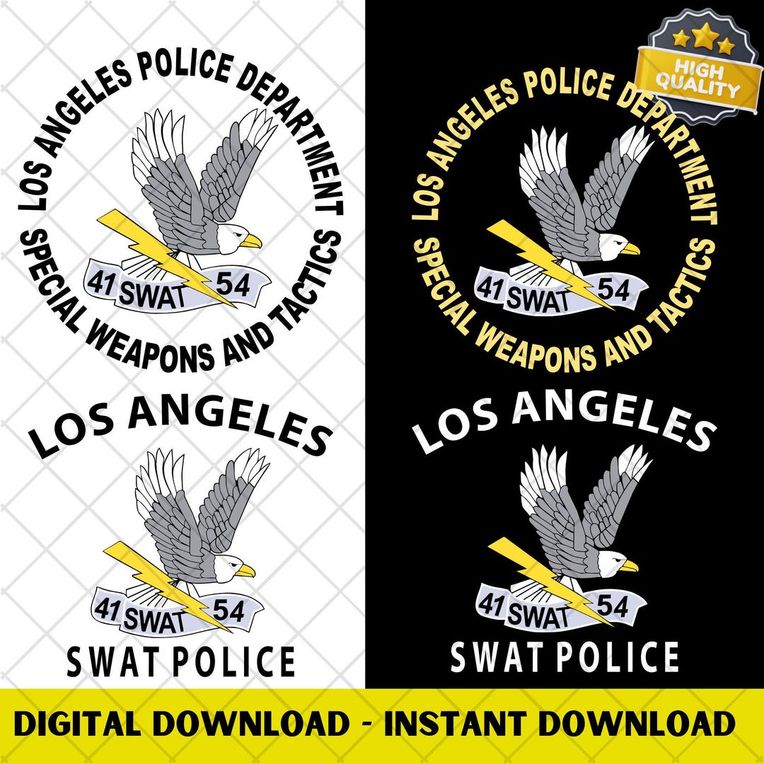 Los Angeles SWAT Police Badge SVG PNG - Special Weapons Tactical ...