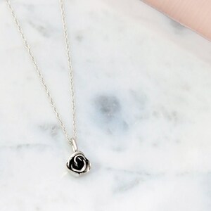 SOLID Sterling Silver Rose Pendant With Chain - Etsy