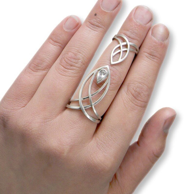Sterling Silver Stacking Rings Elven Style Ring Abstract - Etsy
