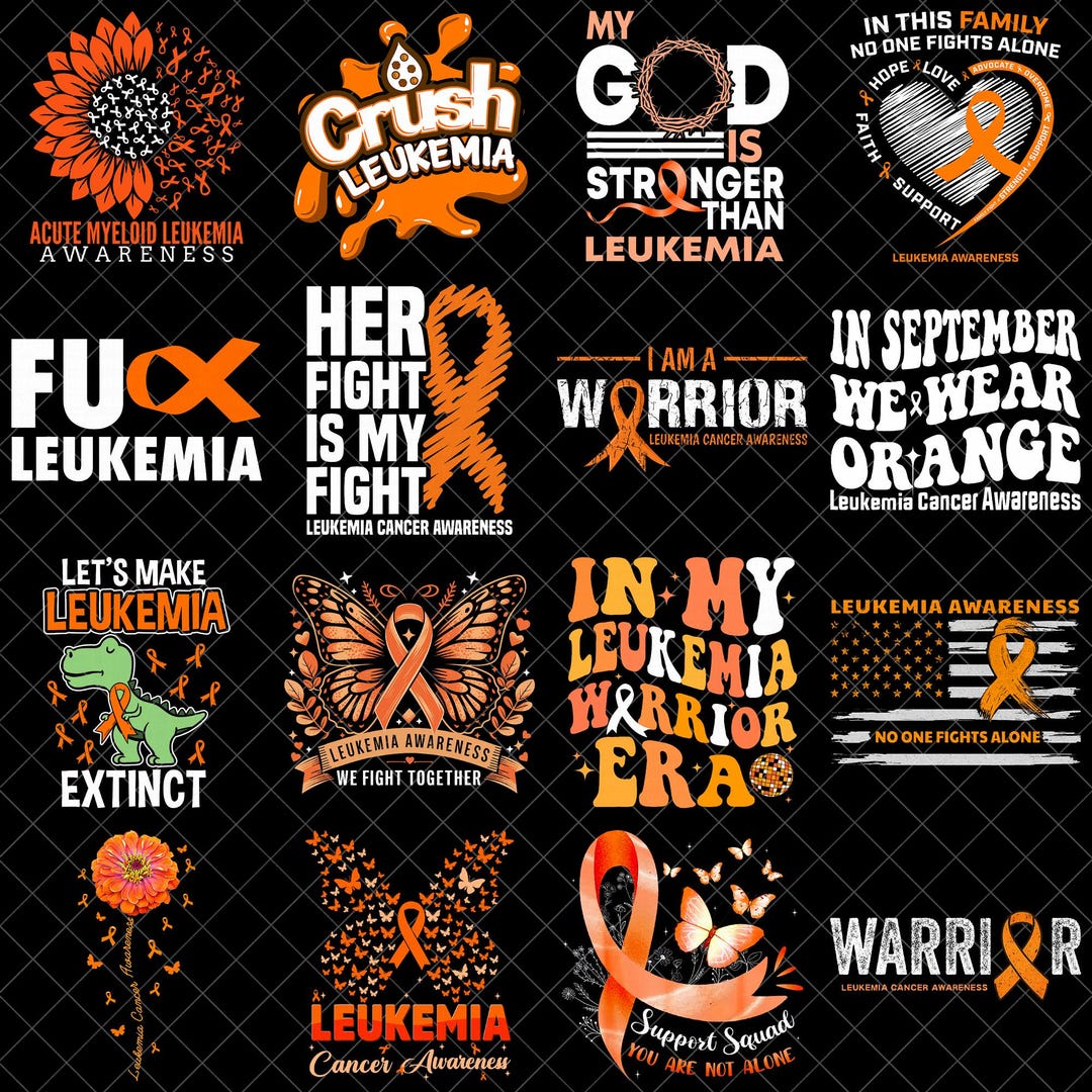 Leukemia Awareness PNG Bundle, Orange Ribbon Png, Leukemia Ribbon ...