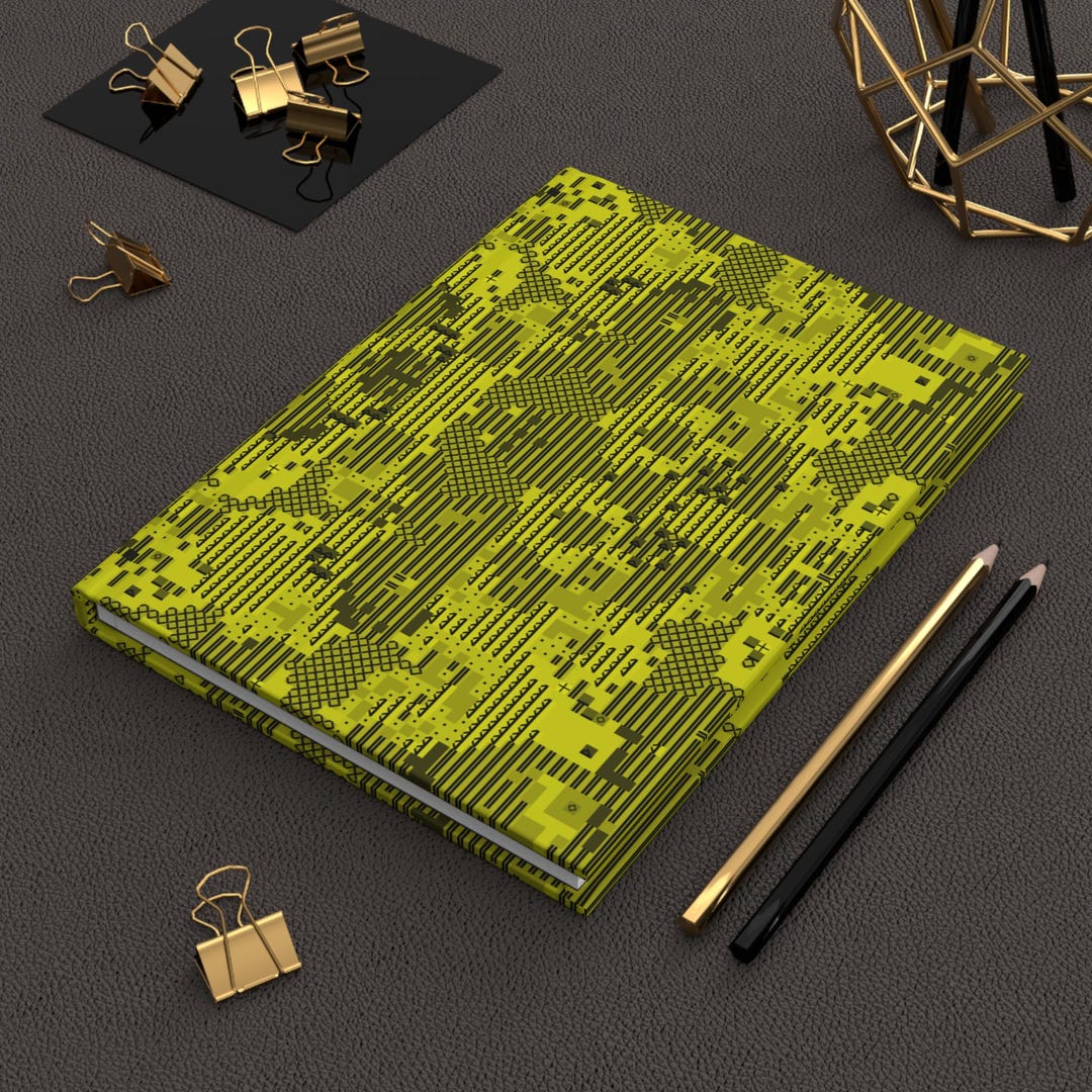 Cybercore Journal - Yellow and Black, Modern Writing Notebook - Etsy