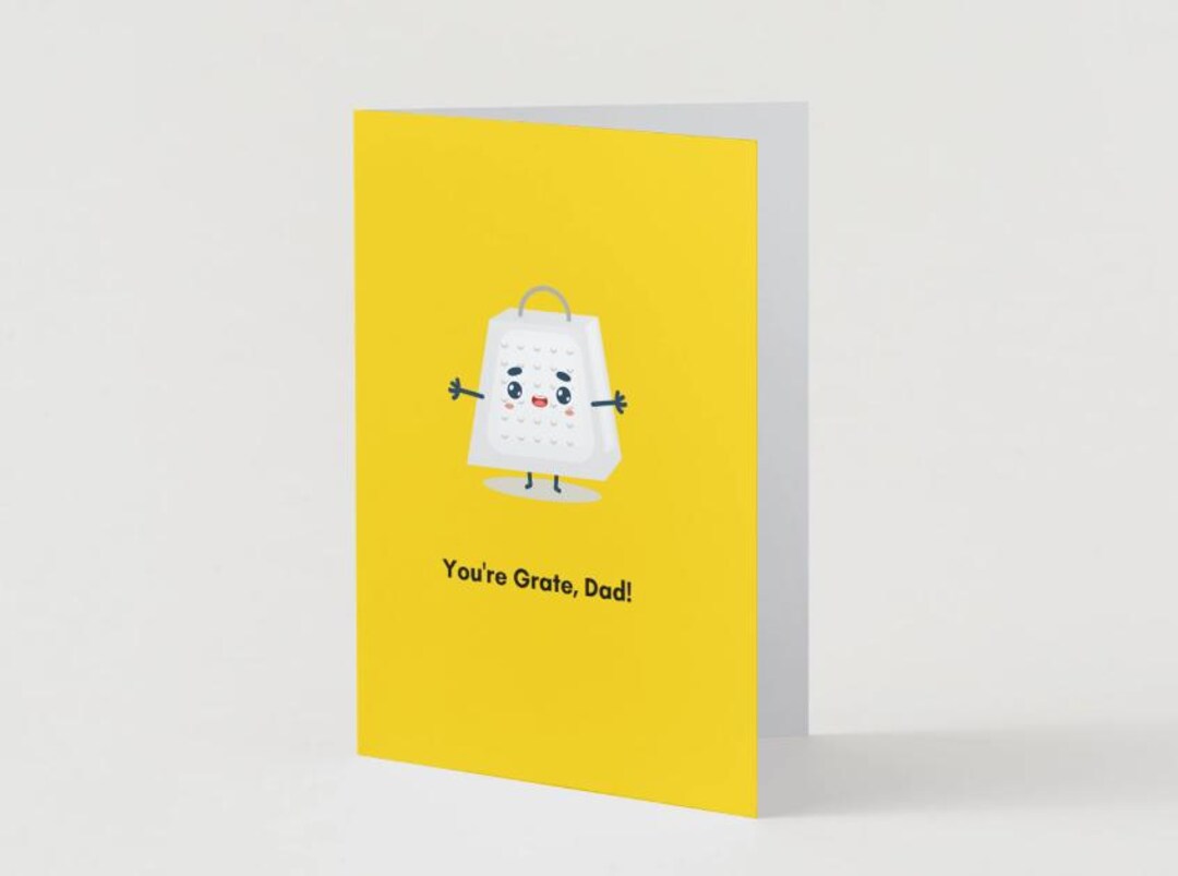 Cheesy 5x7 Funny Father’s Day Card for Kids – “you’re Grate, Dad ...