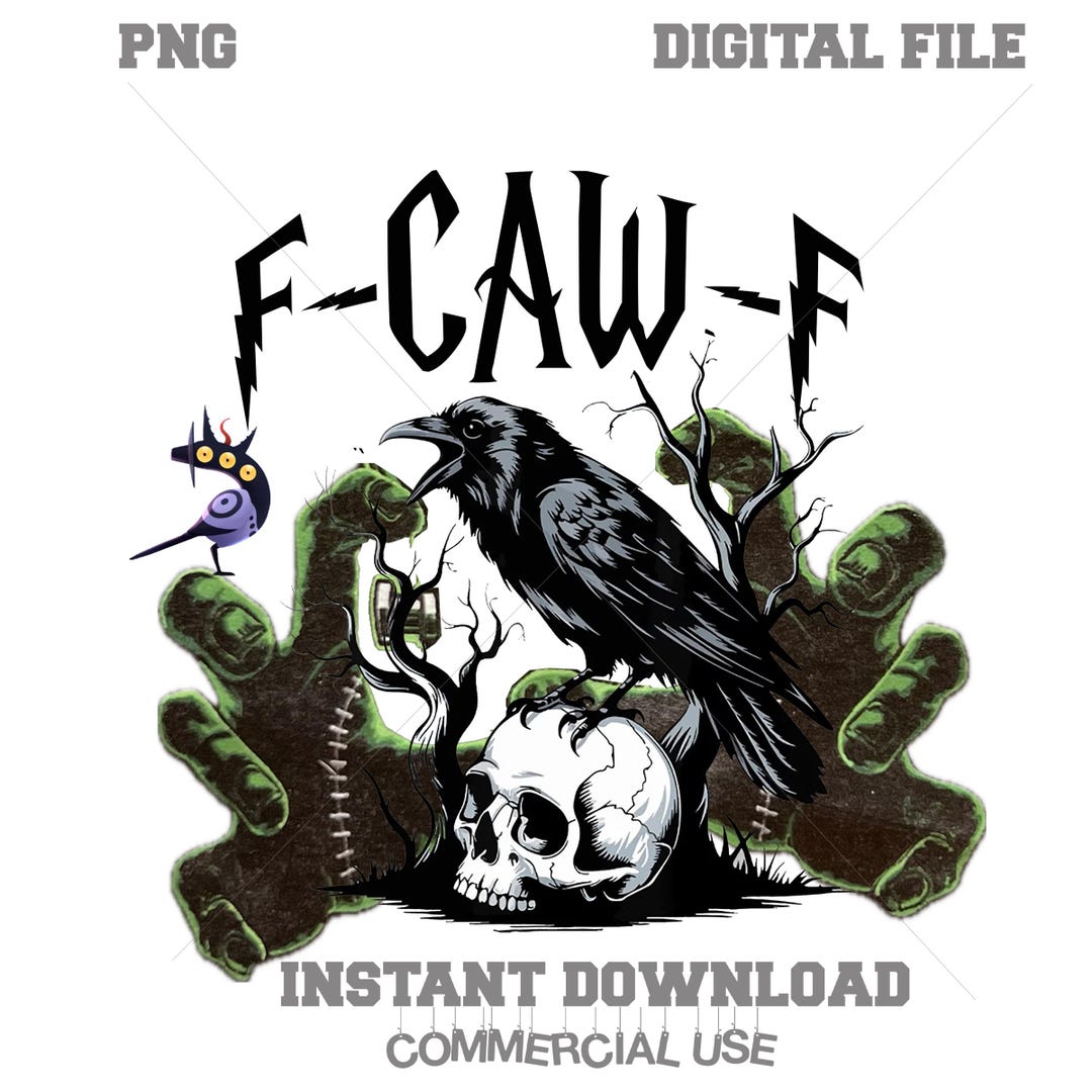 Funny Raven F-caw-f Design, Retro Crow Art (digital Download) - Etsy