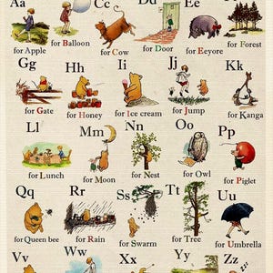 Classic Winnie-the-pooh Nursery Wall Arts Digital Instant Download 5 ...