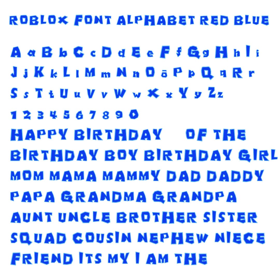 Blue Roblox Alphabet PNG Roblox Font Roblox ALPHABETS FONTS Bundle ...