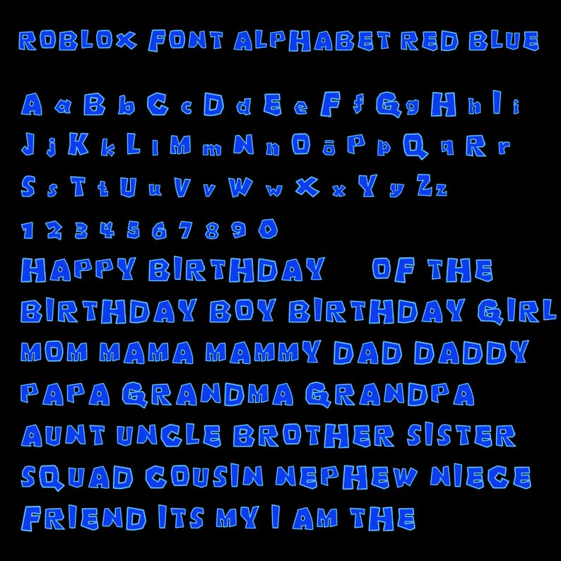 Red Roblox Font PNG | Alphabet Letters and Numbers (digital Download ...