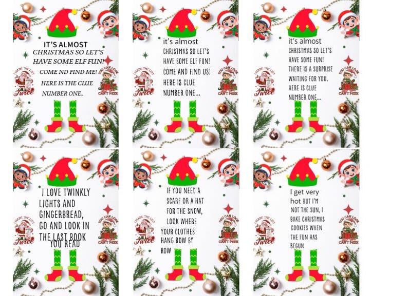 Christmas Elf Scavenger Hunt Game, Kids Holiday Fun (digital Download ...