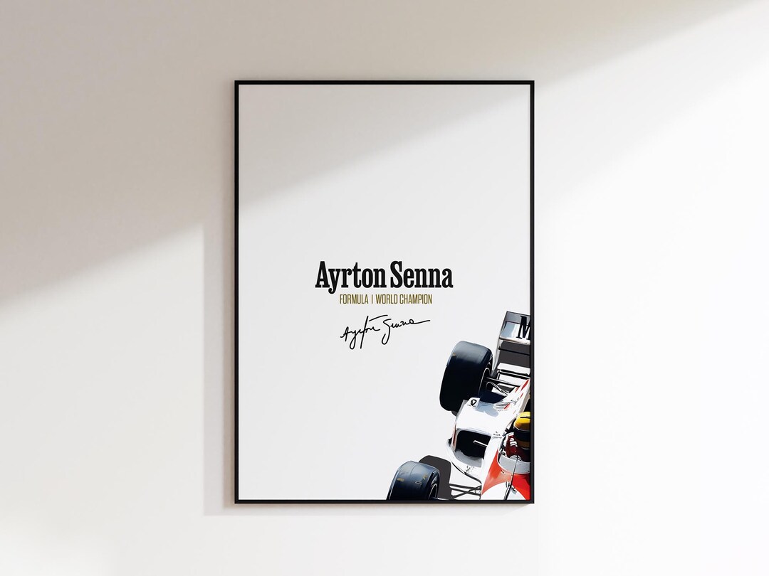 Ayrton Senna Poster: F1 World Champion Mclaren Signed Art Minimalist ...