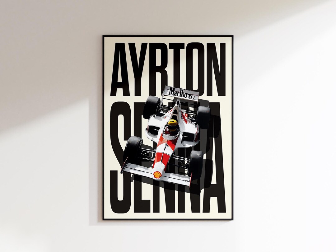 Ayrton Senna F1 Poster: Retro Marlboro Racing Car Print (digital ...