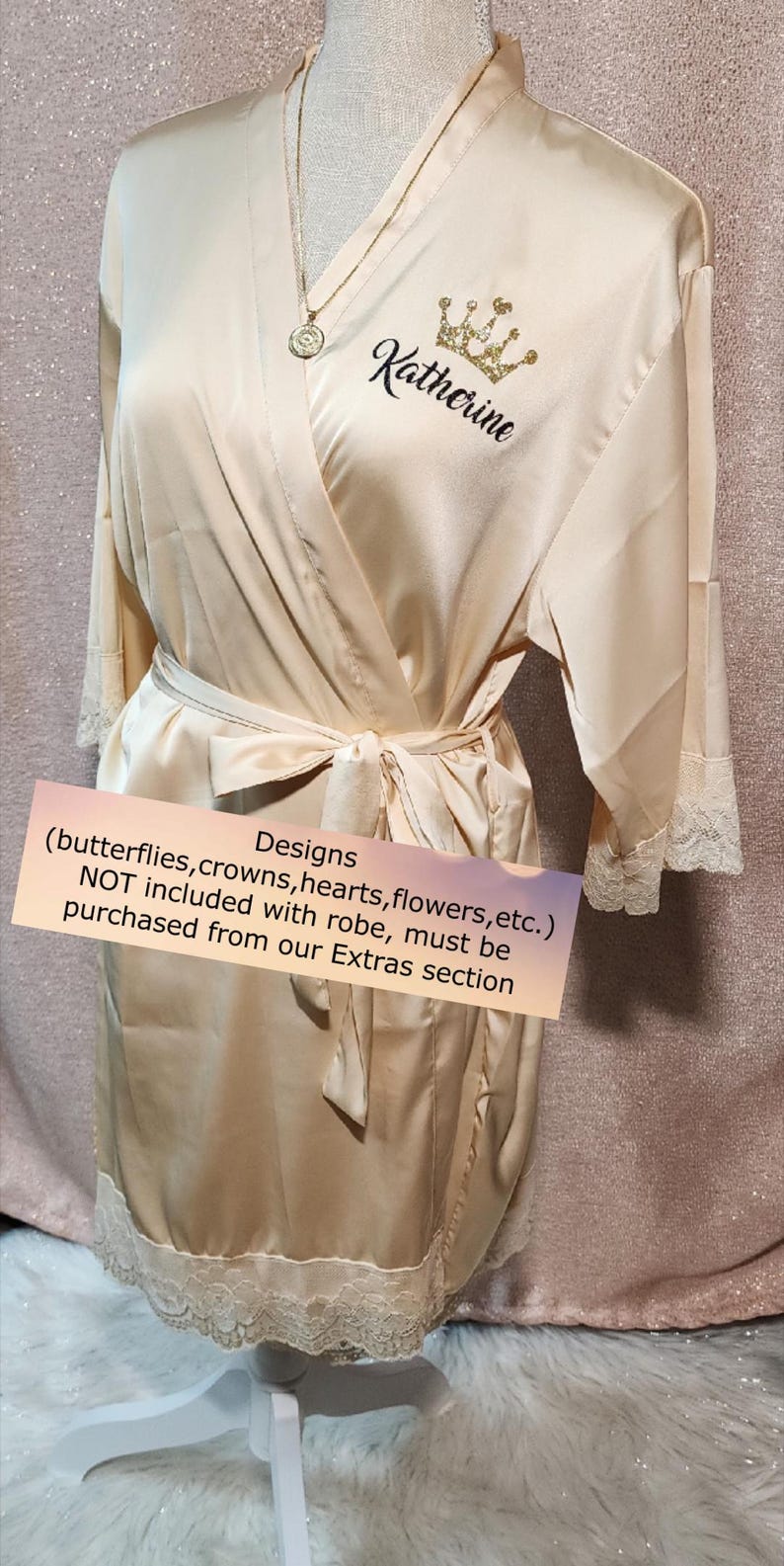 Personalized Satin Lace Robe, Bridal Shower, Wedding Party - Etsy