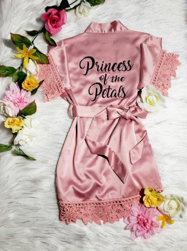 Personalized Satin Lace Robe: Bridal Shower, Bridesmaids, Flower Girl ...