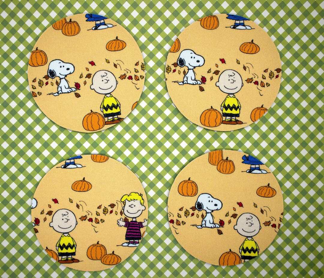 Peanuts Thanksgiving Pumpkin Coasters Set of 4 made With - Etsy