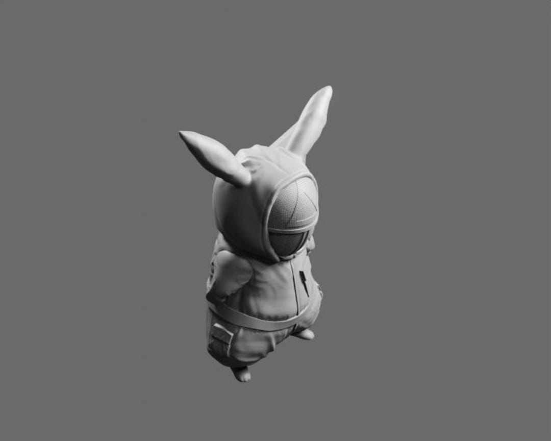 Pikachu Squid Game STL – 3D Printable Pokémon Parody in Guard Costume ...