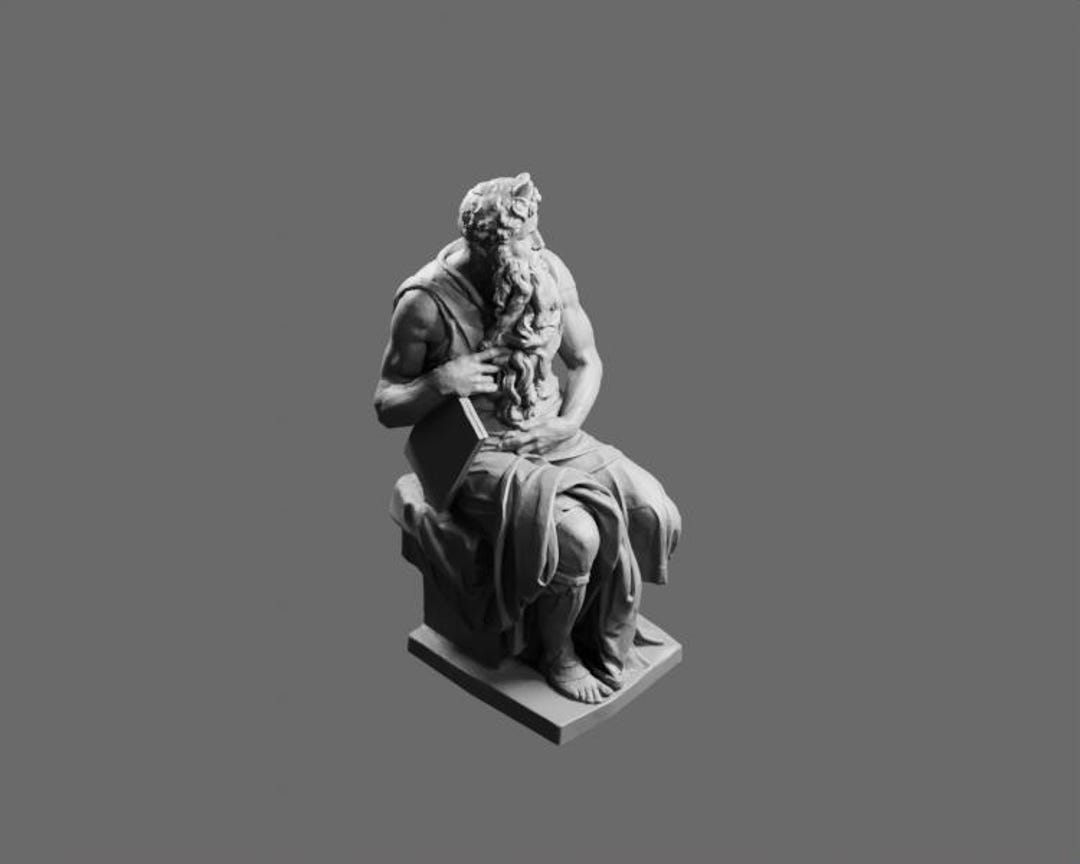 Moses With Book STL File – Biblical Figure Sculpture 3D Printable Model ...
