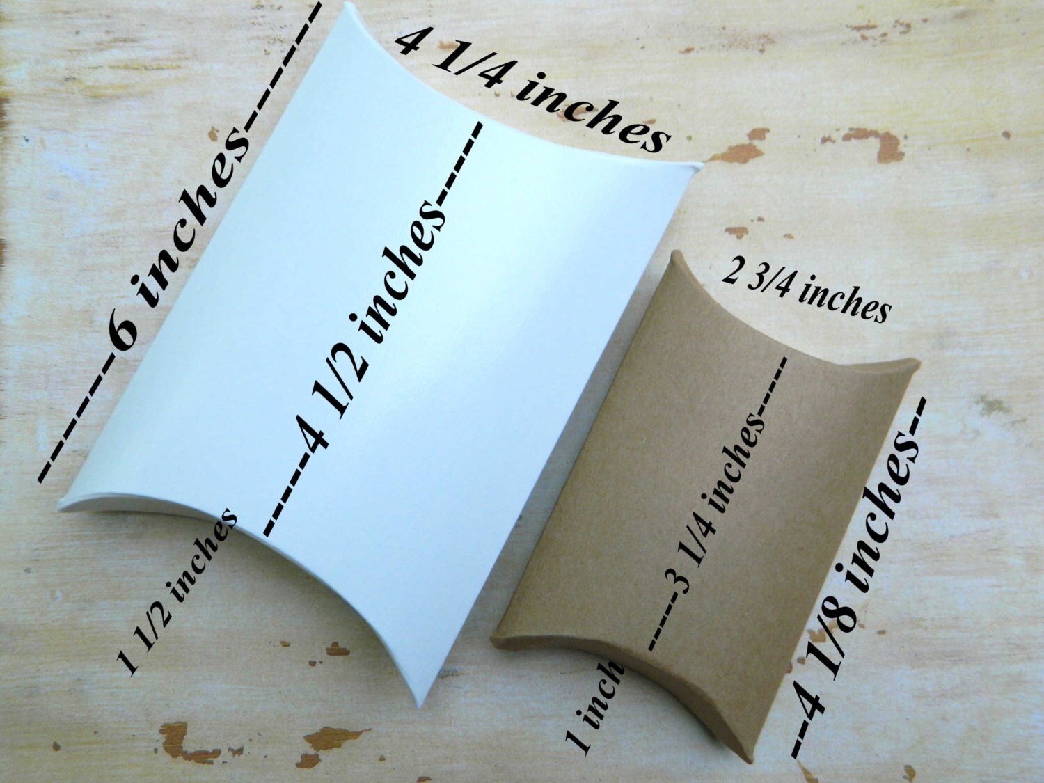 White Pillow Boxes. Set of 12. 4 1/2 X 4 1/2 X 1 1/2 Inches - Medium ...