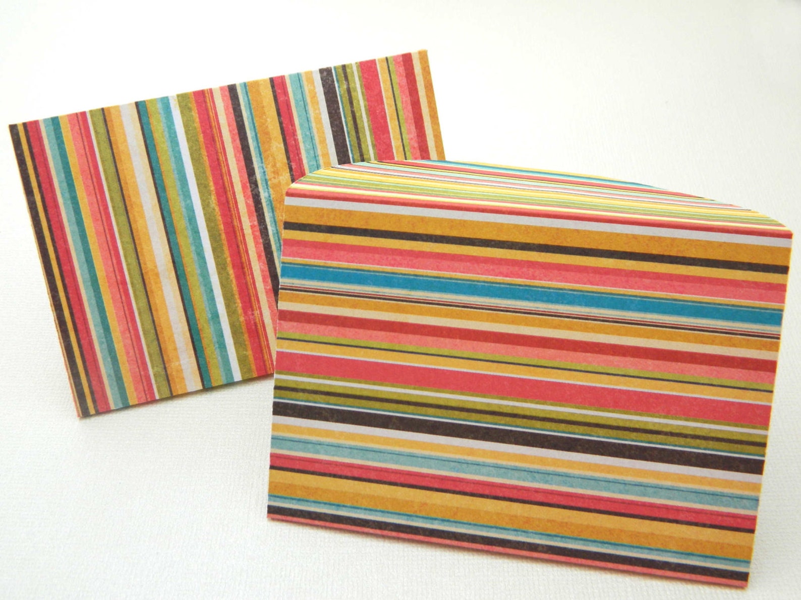 Colorful Envelopes - Handmade - Set of 6 - Red, Green, Orange, Yellow ...