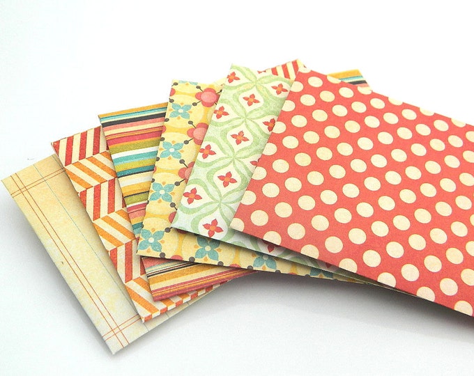 Colorful Envelopes - Handmade - Set of 6 - Red, Green, Orange, Yellow ...