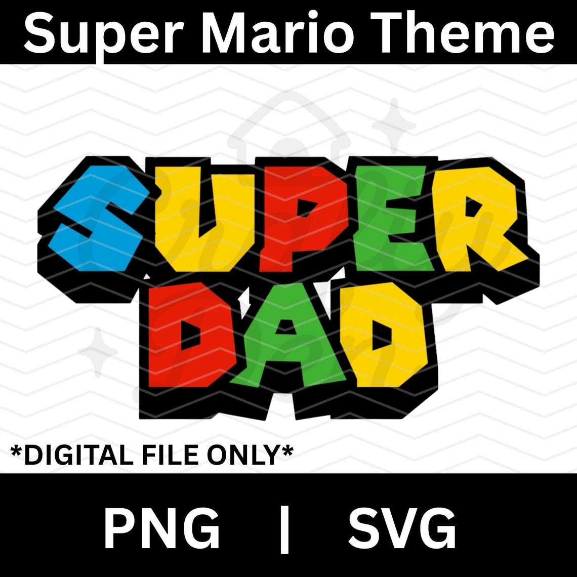 Super Dad SVG PNG | Retro Comic Father's Day Shirt Design | Mario Style ...