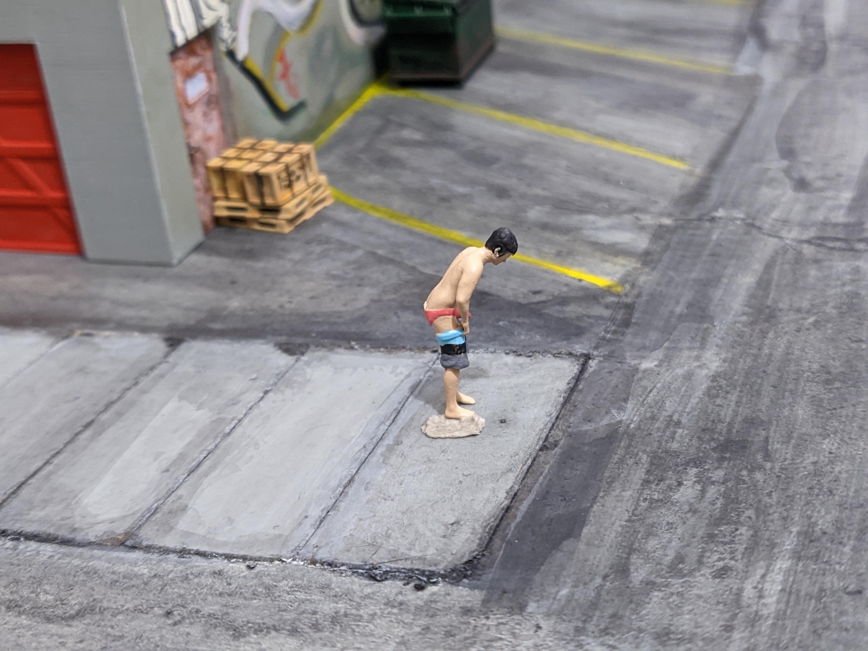 1/64 Scale Miniature Figure: Angry Grandma Vs. Low Pants Dude Diorama ...