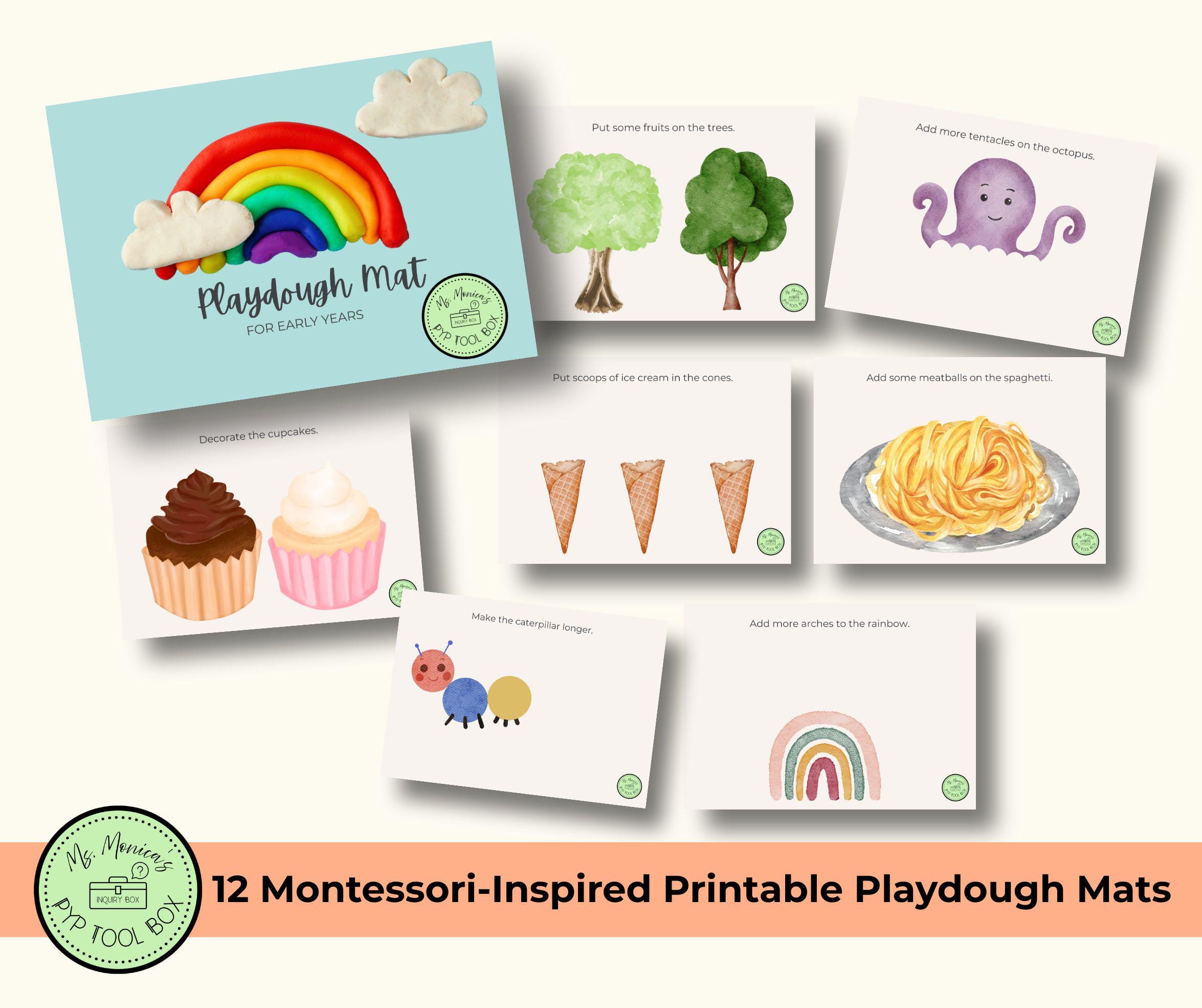 Montessori-inspired Printable Playdough Mats | A2 to A4 Sizes | Early ...