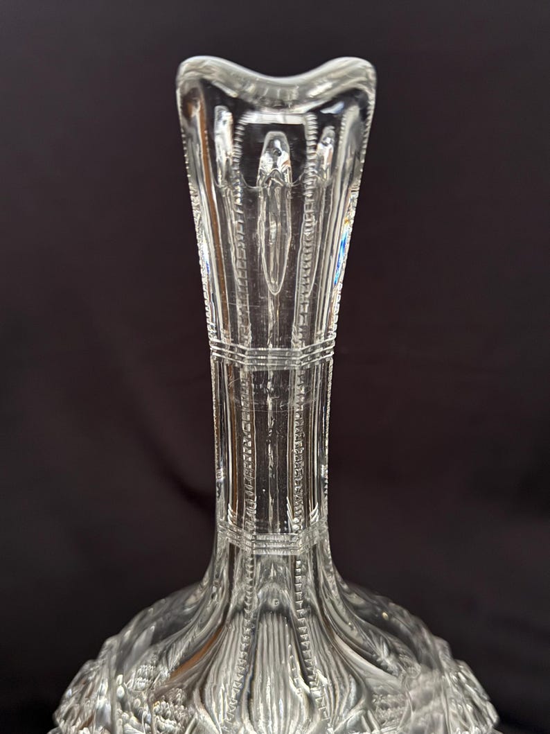 American Brilliant Period Cut Glass Handled Decanter With Hobstar ...
