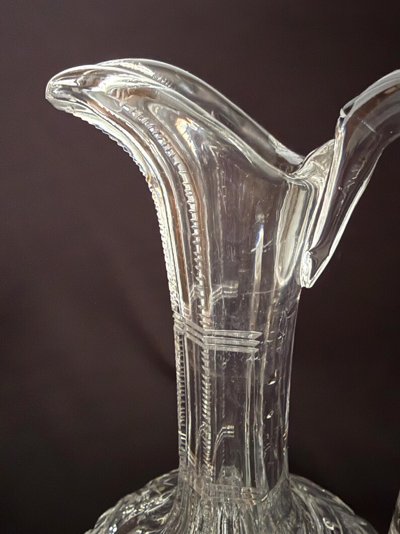 American Brilliant Period Cut Glass Handled Decanter With Hobstar ...