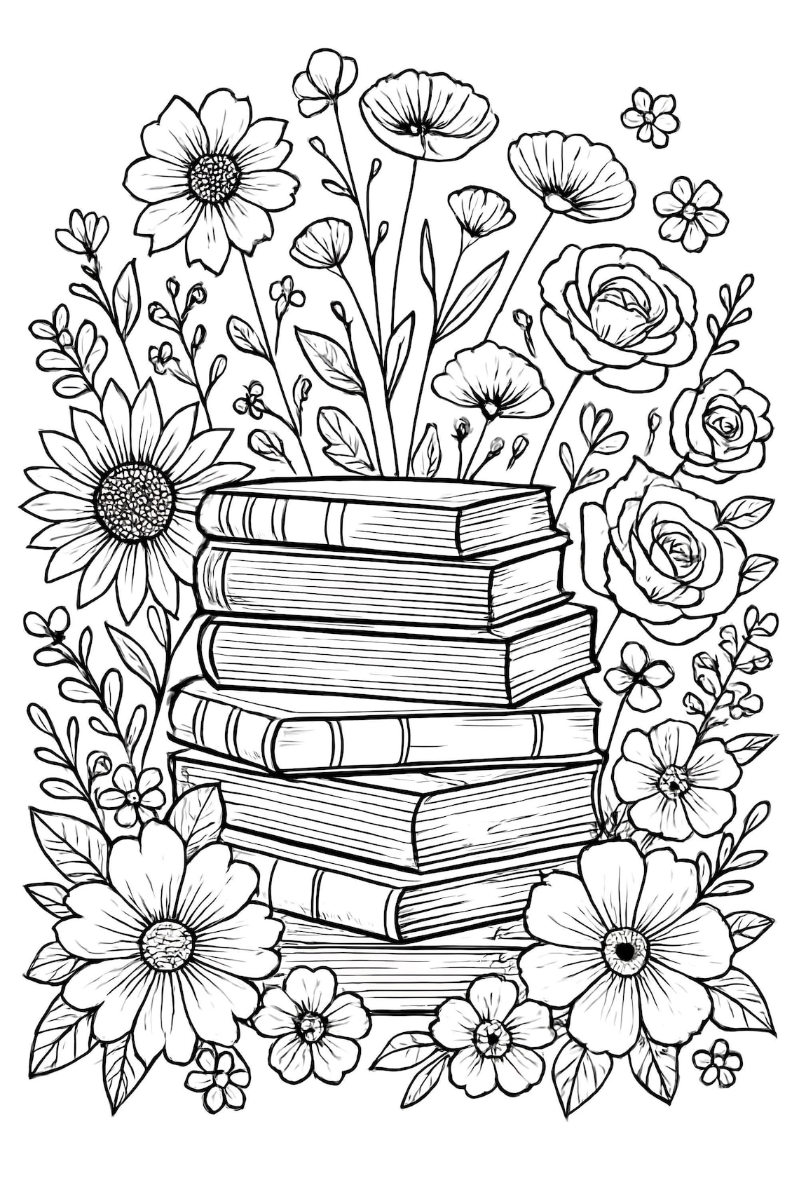 Flower Coloring Pages – 18 Printable Floral Designs for Adults & Kids ...