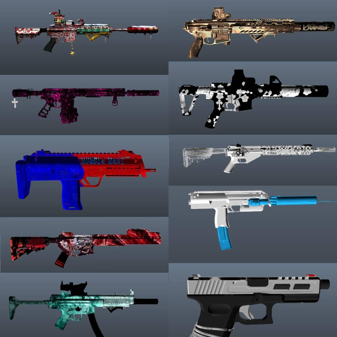 GTA V: 11 Custom Made Guns | Fivem Ready | Custom Detailed Magazines ...
