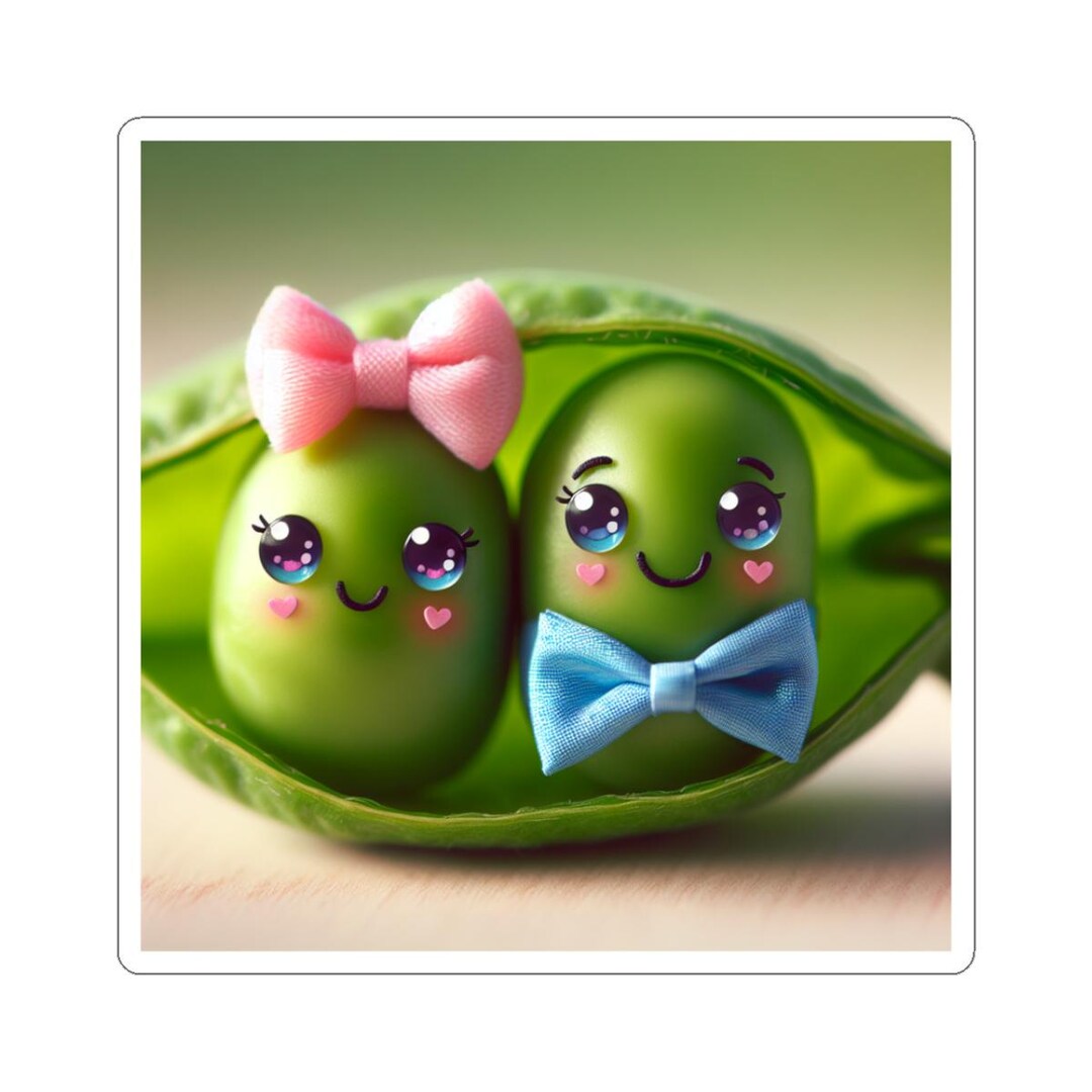Cute Pea Pod Kiss-cut Stickers, Kawaii Stickers for Journals, Laptop ...