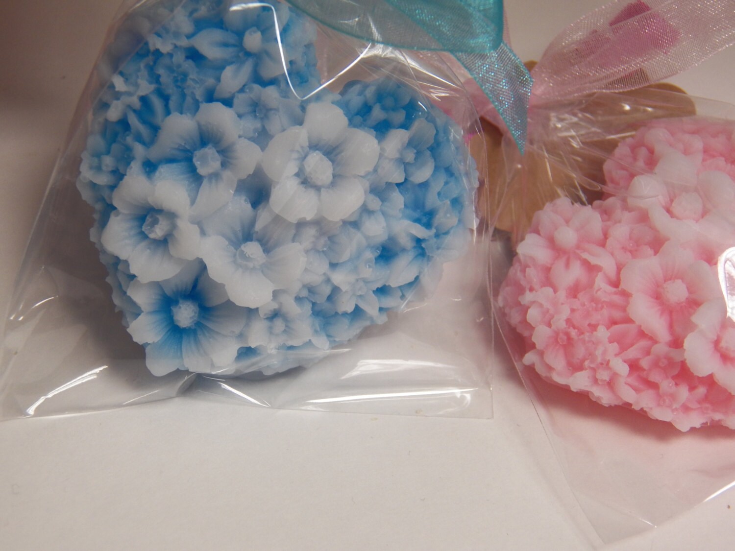 Flower heart soap glycerin guest soap set of 2 floral soap | Etsy