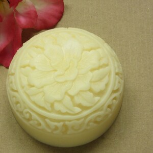 Large Round Flower Soap Glycerin Soap Scented in Peach Magnolia ...