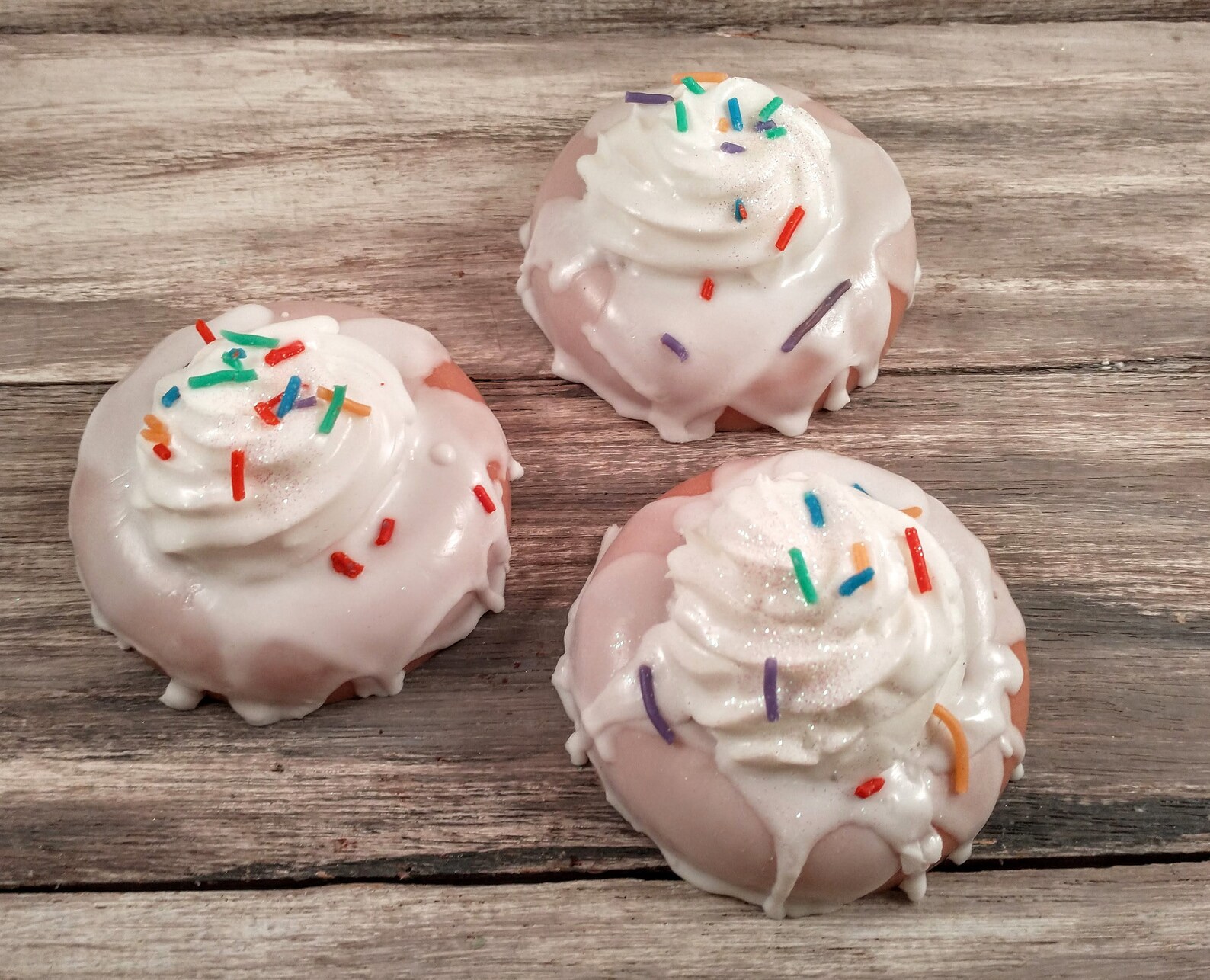 Donut Dessert soap donuts with dollops of cream sprinkles | Etsy