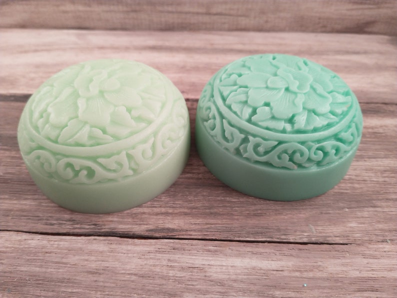 Large Round Flower Soap Glycerin Soap Scented in Jasmine | Etsy