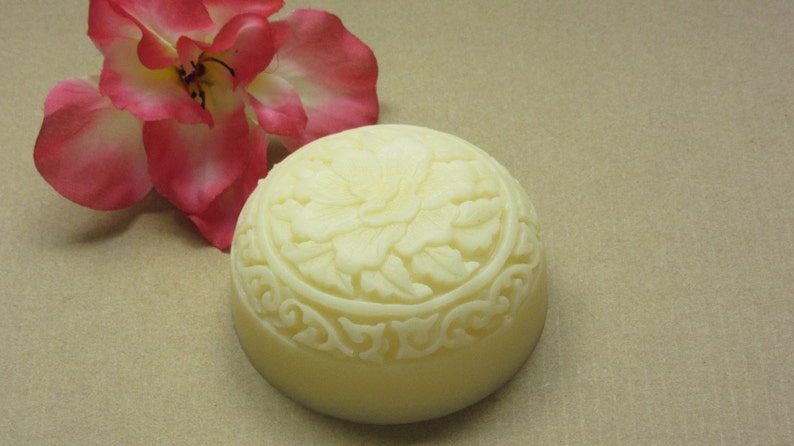 Large Round Flower Soap Glycerin Soap Scented in Jasmine - Etsy