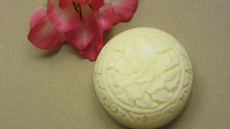 Large Round Flower Soap Glycerin Soap Scented in Jasmine - Etsy