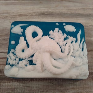Gorgeous Octopus Soap Lavender Buds Deep Blue Sea Scented in Ocean ...