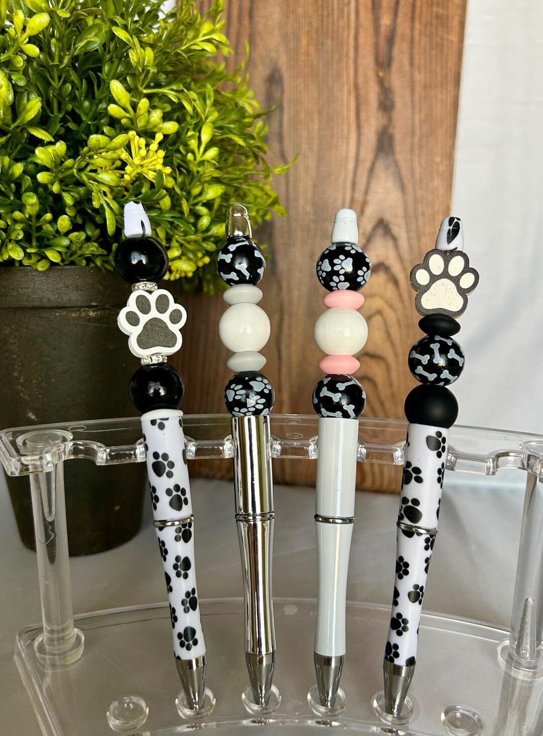 Beaded Pens, Fun Paw Print/ Dog Aesthetic Plastic Pens, Gift Giving ...