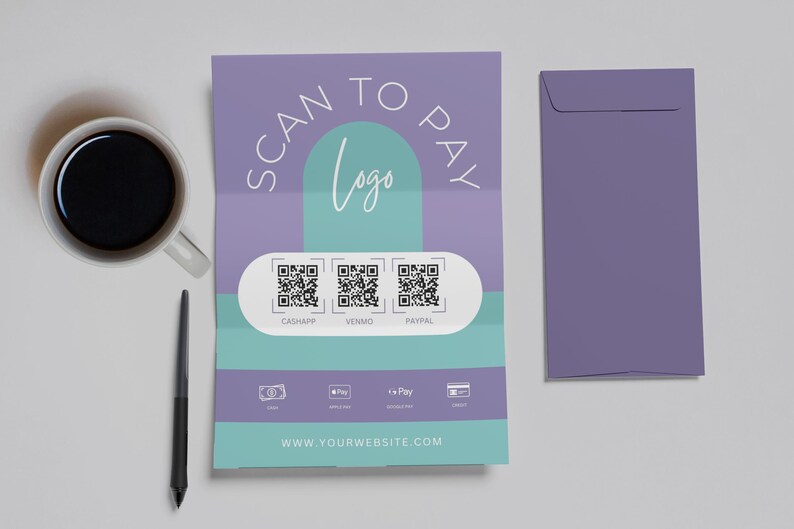 DIY Scan to Pay Sign Template, QR Code Canva Design (digital Download ...