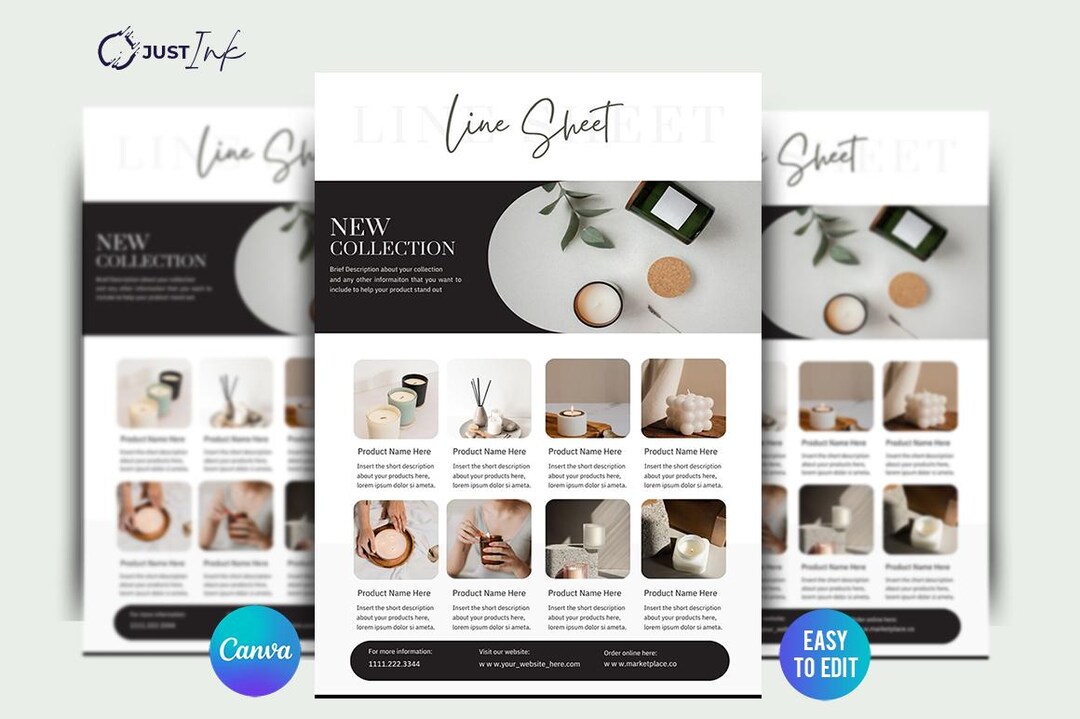Line Sheet Design Template for Canva – Wholesale Catalog & Retail Sell ...