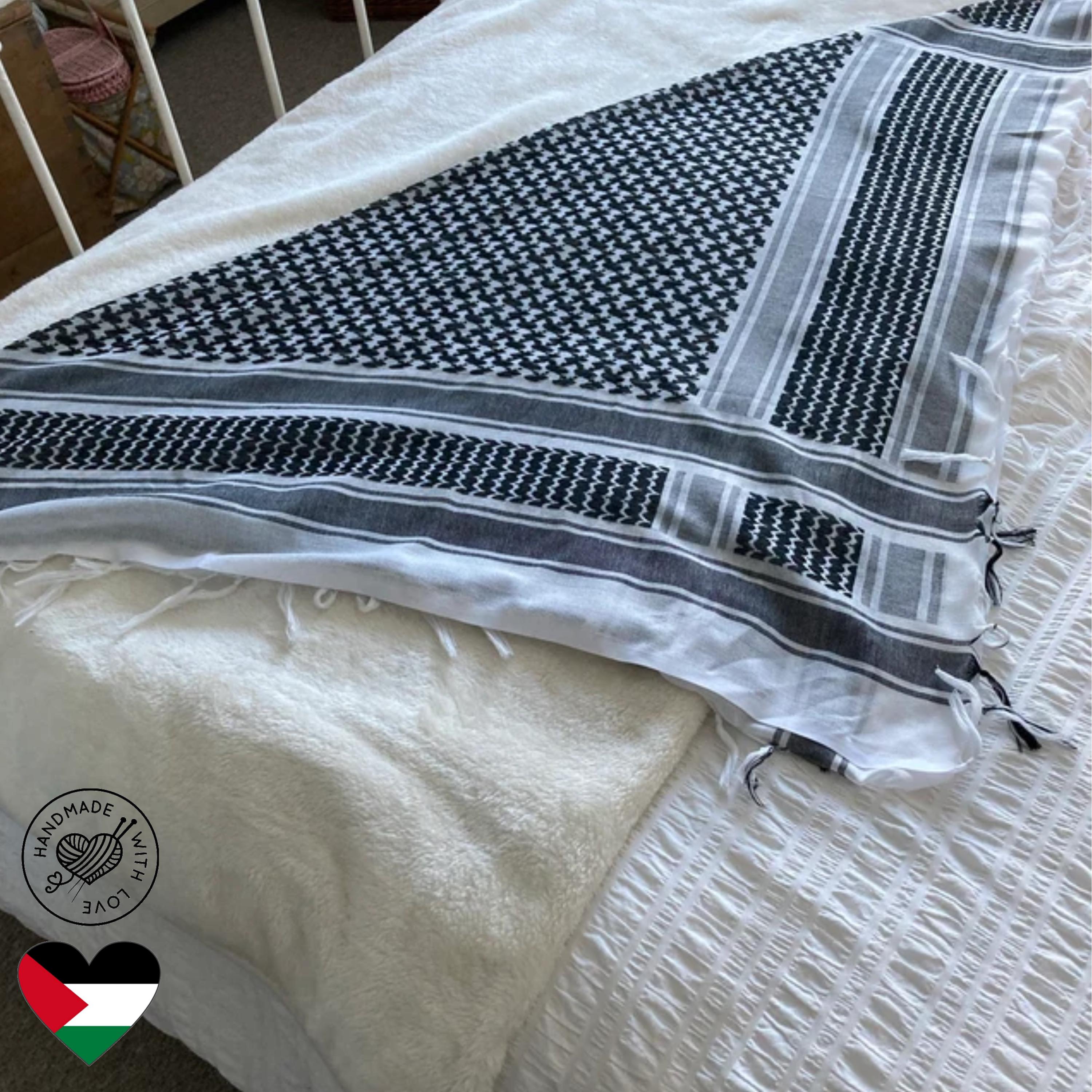 Authentic Palestinian Keffiyeh Scarf – Kufiya Shawl, Woven Shemagh ...