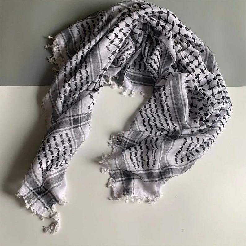 Authentic Palestinian Keffiyeh Scarf – Kufiya Shawl, Woven Shemagh ...